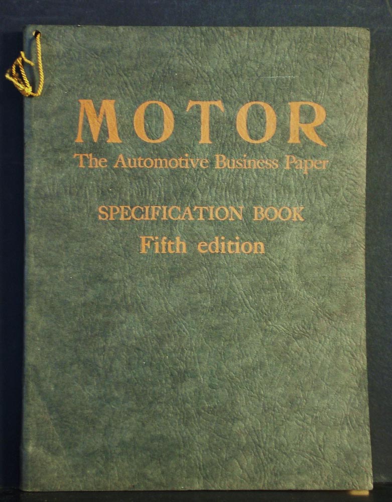 Motor. The Automotive Business Paper. Specification book (1928) - C ...