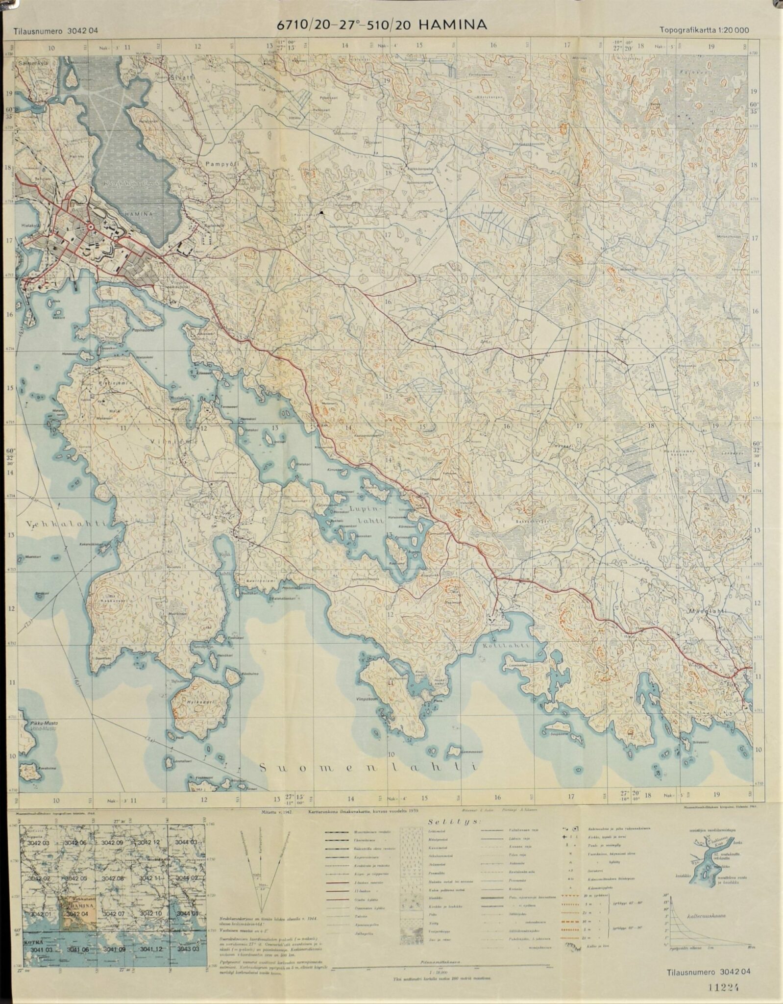 Hamina topografinen kartta (1944) | C. Hagelstam Antiquarian Bookstore