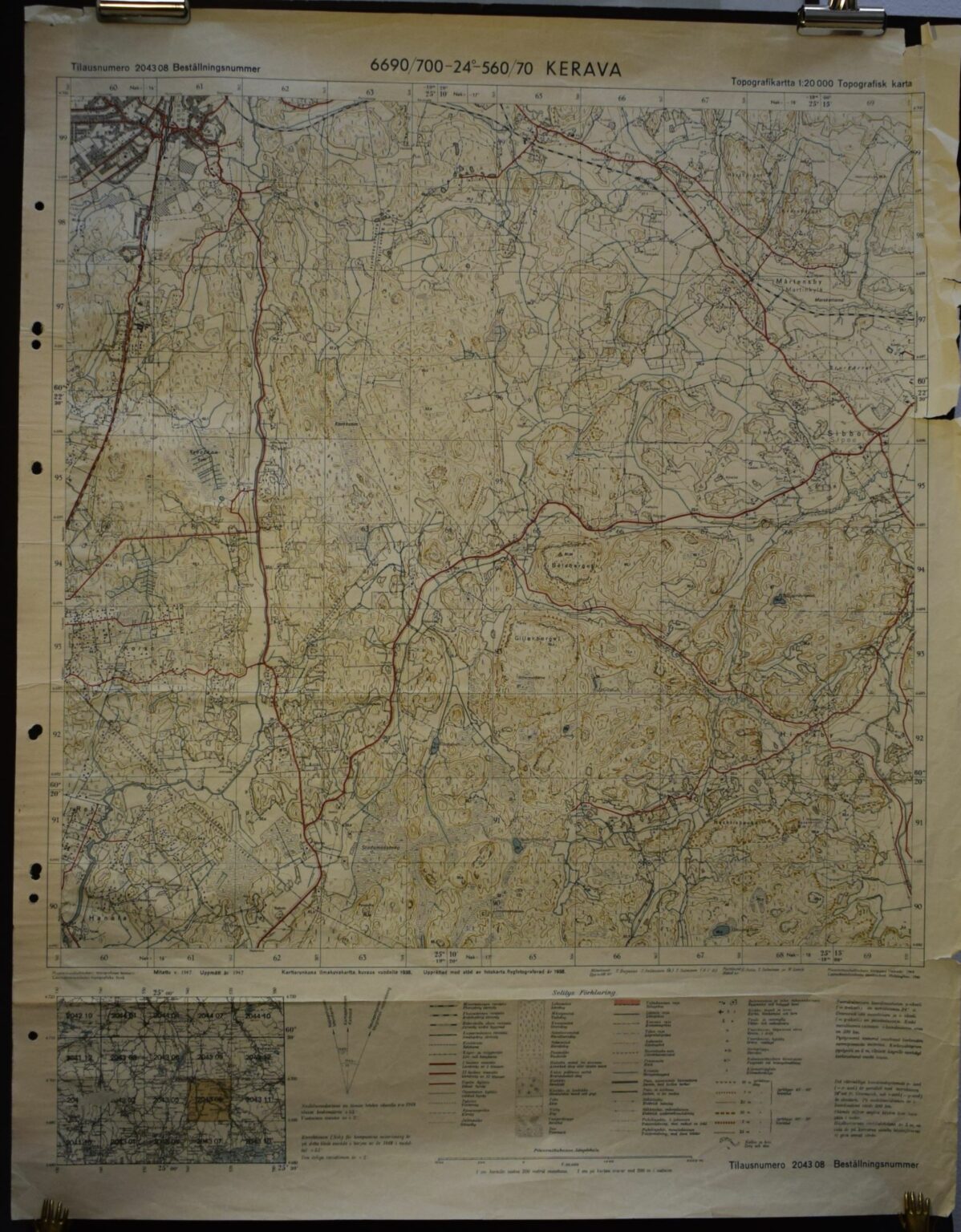 Kerava - topografinen kartta (1948) | C. Hagelstam Antiquarian Bookstore